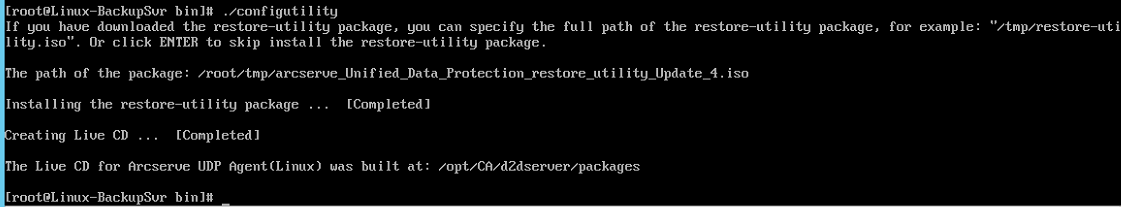 UDP Linux File level restore